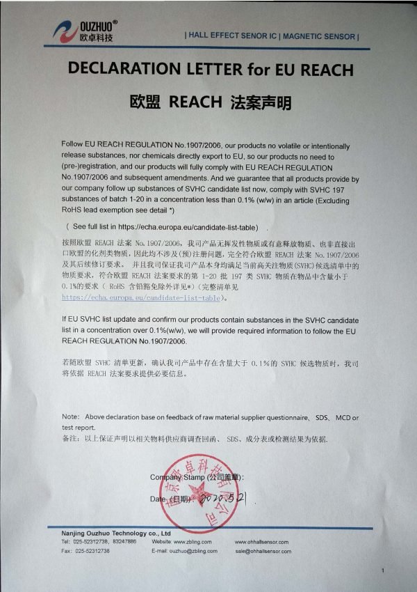 Enviroment - OUZHUO Hall Sensor